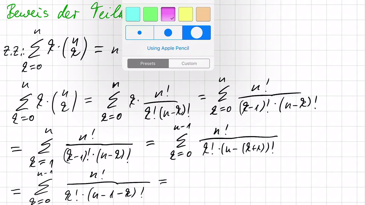 Vollständige Induktion Summe über k*(n über k) Teil b) - YouTube