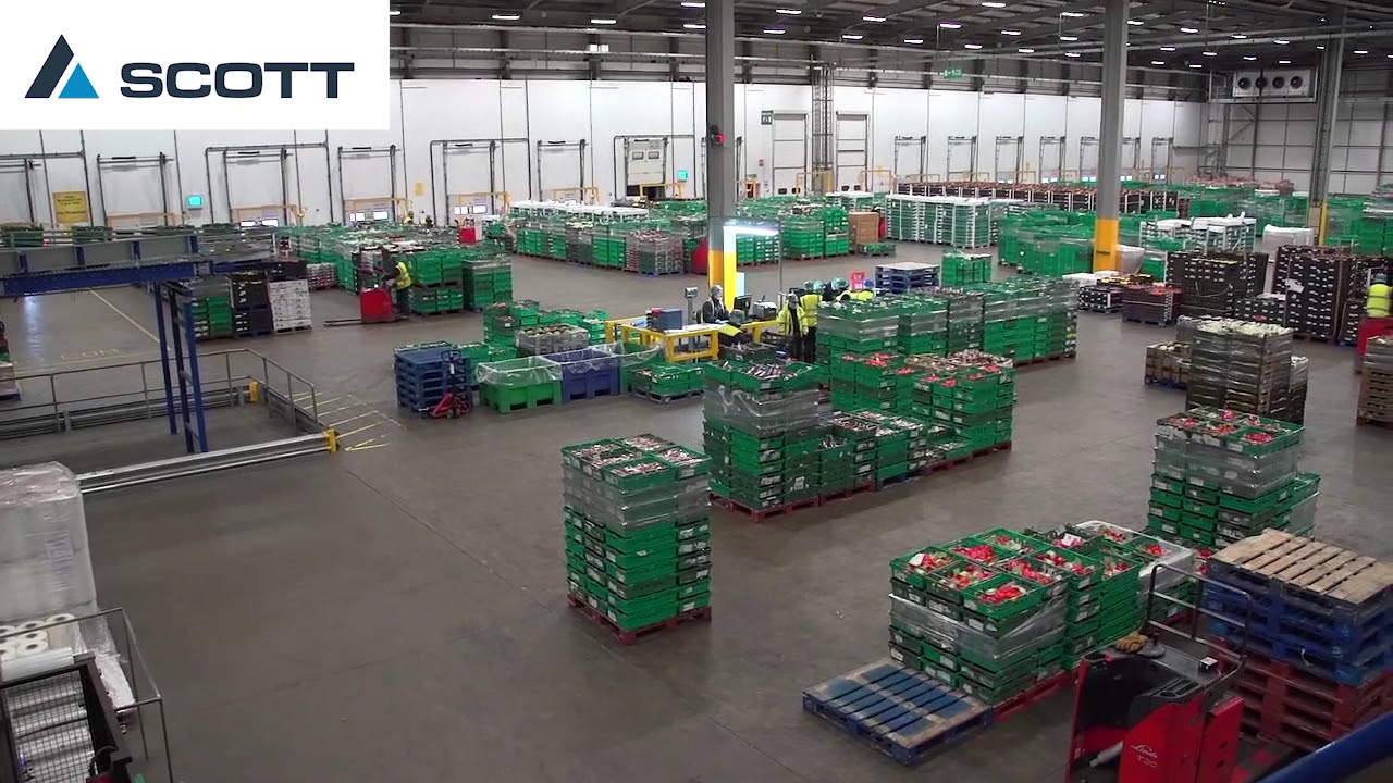 Scott Automated Palletising System for Returnable Baskets - YouTube