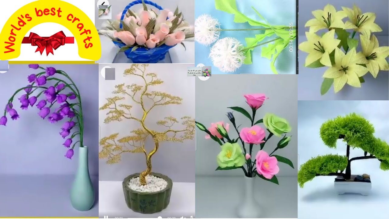 7 amaizing flowers with different material / DIY paper crafts /DIY home ...