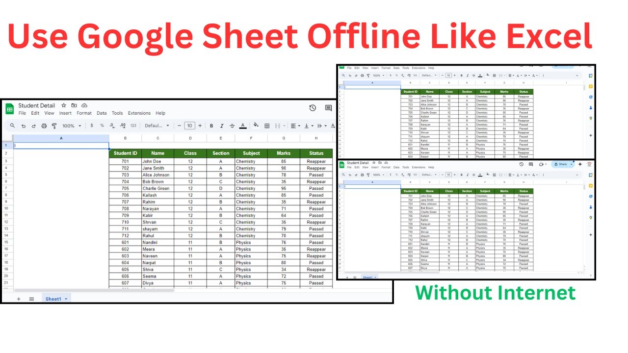 Use Google Sheet Offline Like Excel ! Hindi Tutorial - YouTube
