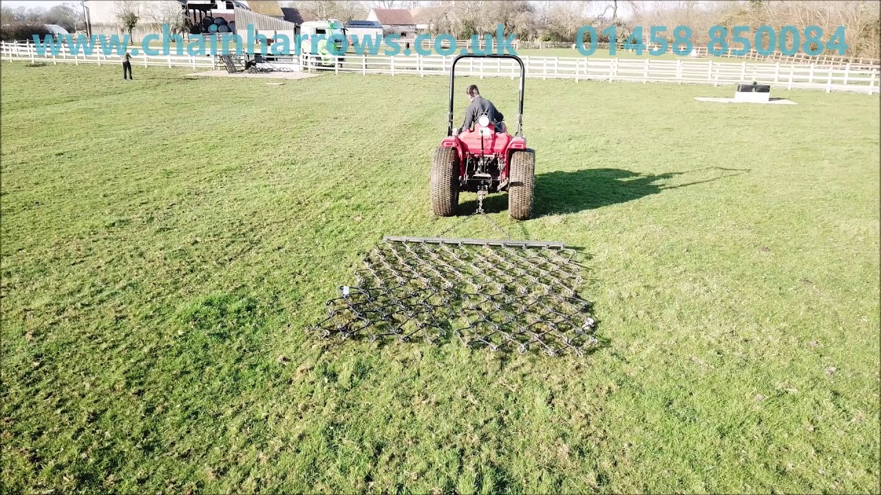 4 Drone Footage of Chain Harrowing 8ft Fixed Professional - YouTube