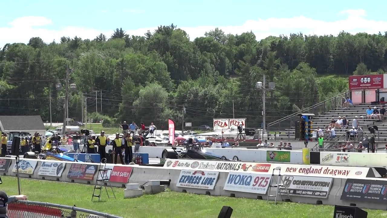 Pro Comp dragster run at NHRA New England Nationals - YouTube
