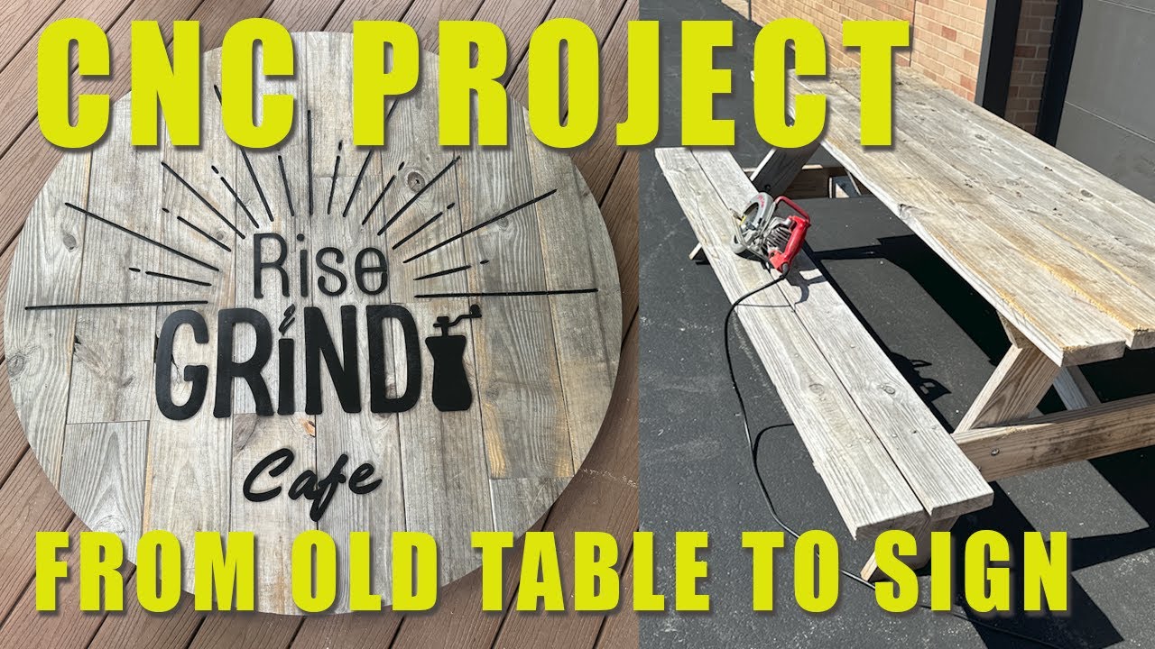 CNC Sign Project... From an Old Picnic Table - YouTube