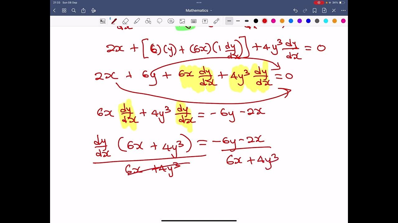 Finding the equation of tangent line given an implicit function - YouTube
