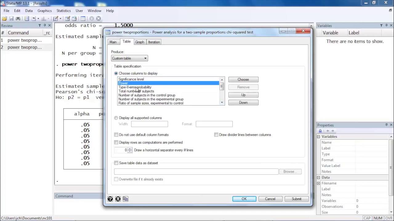 How to calculate sample size for two independent proportions using Stata® - YouTube