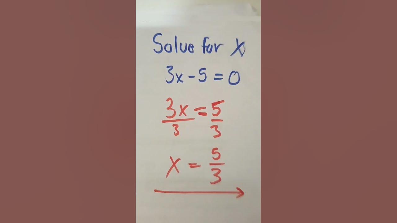 3x-5=0 - YouTube