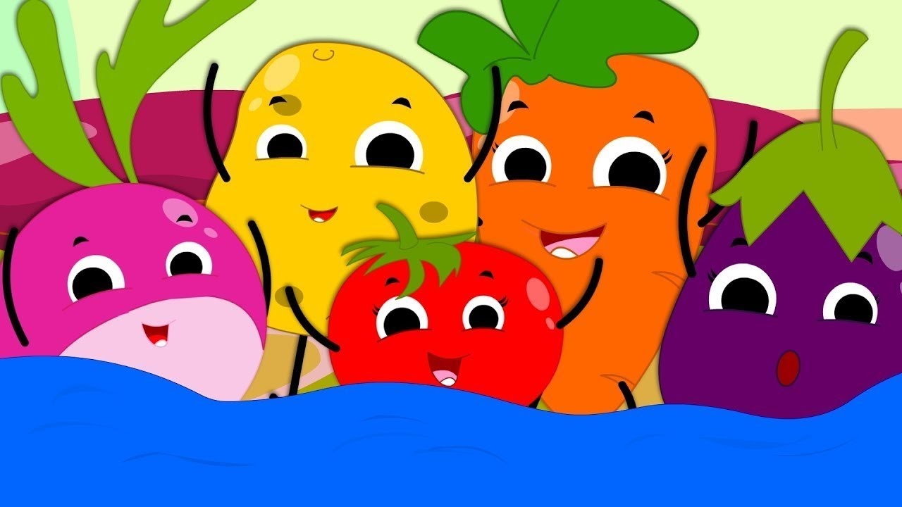 5 Little Veggies Jumping on the Bed | Funny Nursery Rhyme | Vegetable ...