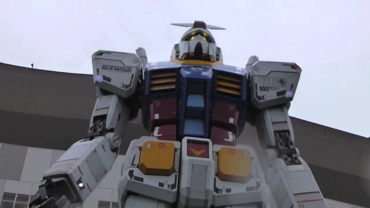[walking through japan] Large gundam statue light up in Odaiba (Tokyo ...