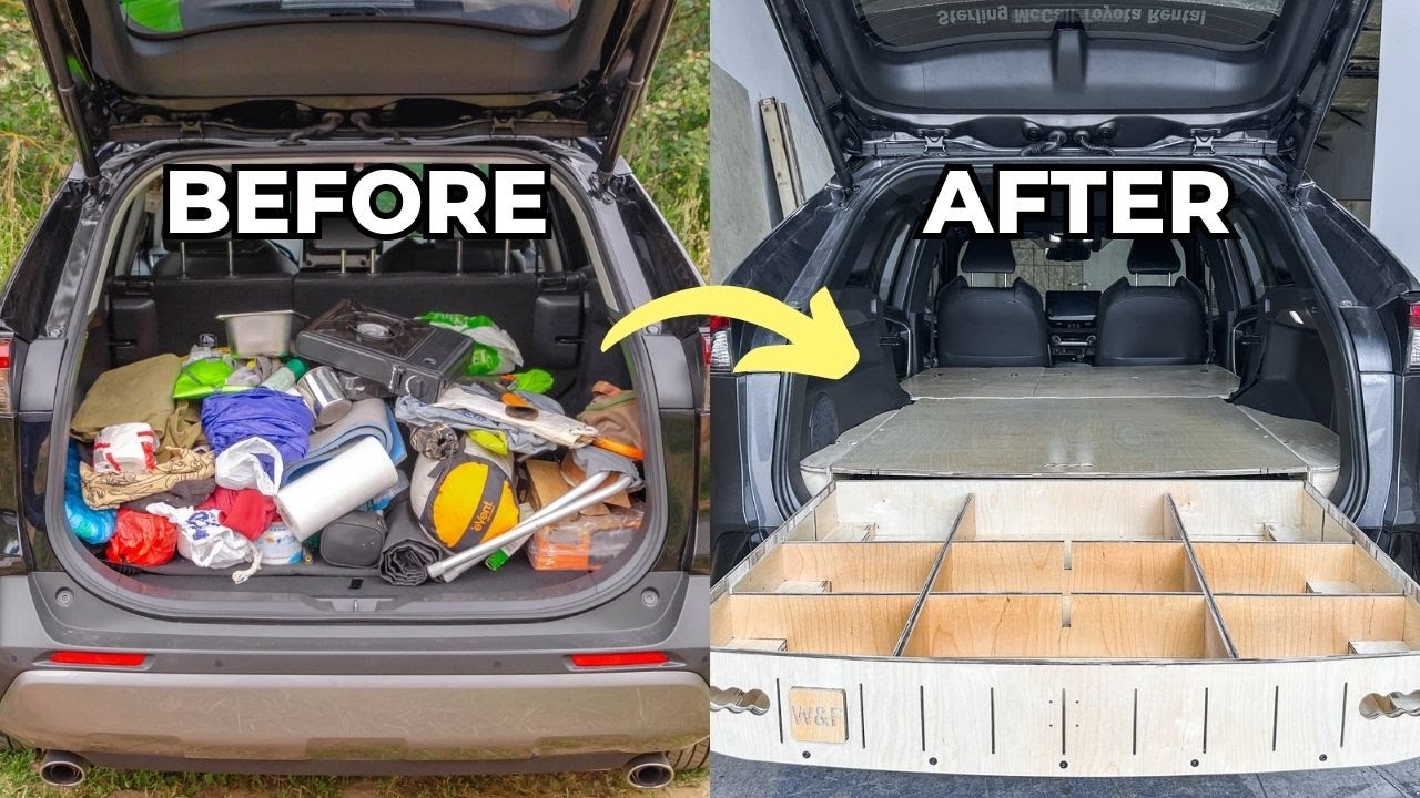 BEFORE VS AFTER Toyota RAV4 Camping Kit Install | 2019-2024 RAV4 Mod ...