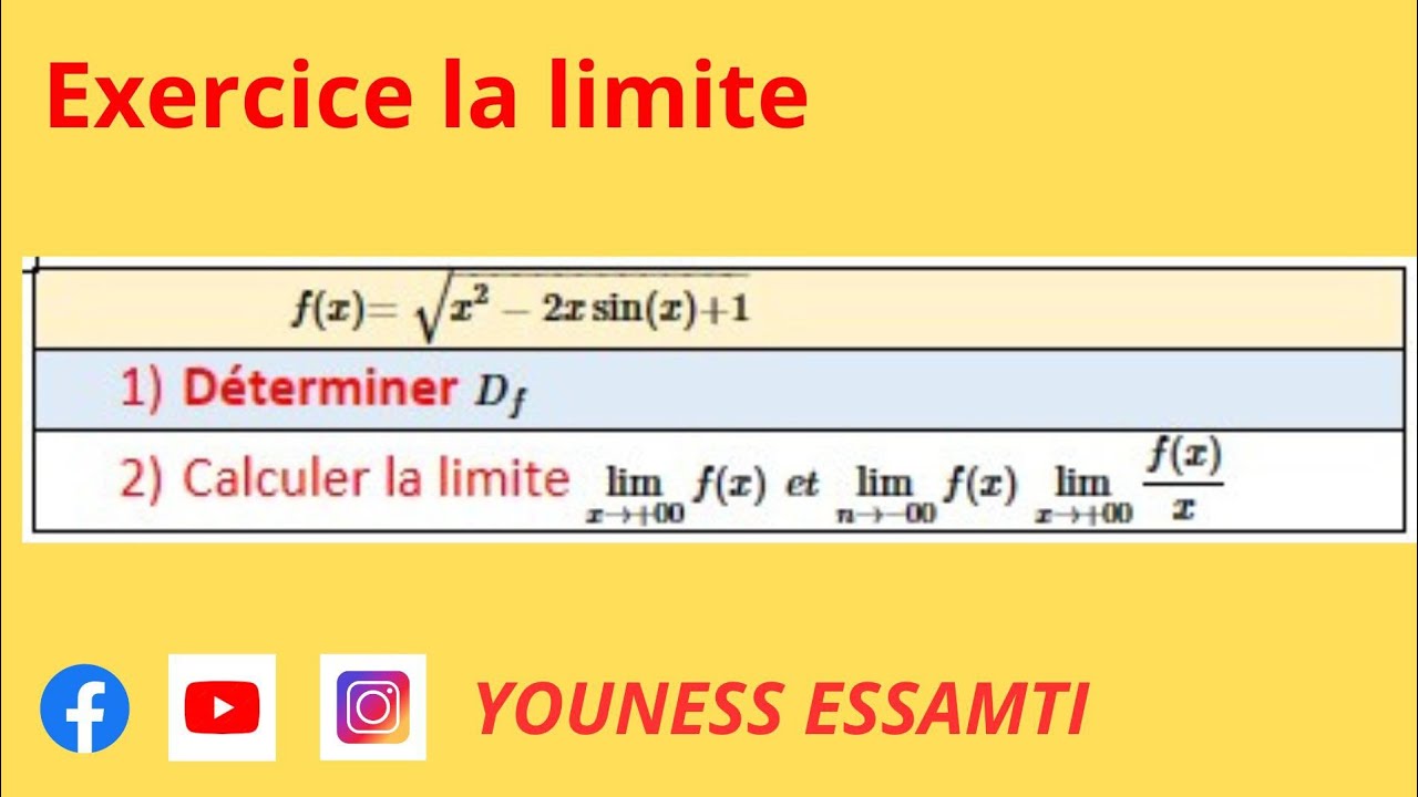 Calcul de Limites - Lever une Forme Indéterminée - 2bac SM S.ex ...