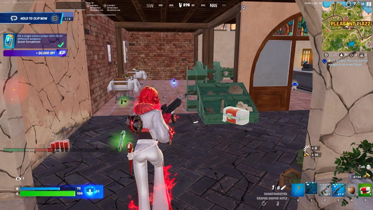 Hit a single enemy player with three different weapons Fortnite - YouTube