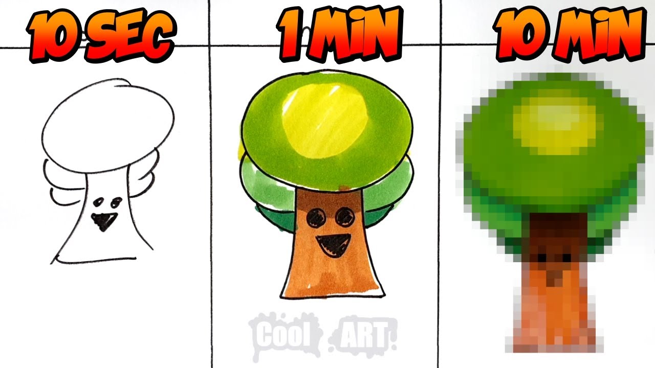 DRAWING SPRUNKI MR TREE IN 10 MIN CHALLENGE - YouTube
