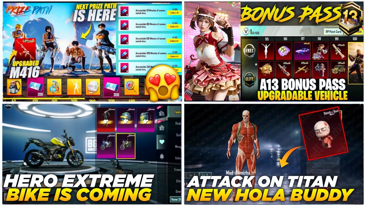 ATTACK ON TITAN PRIZE PATH | A13 BONUS PASS RELEASE DATE | HERO EXTREME ...