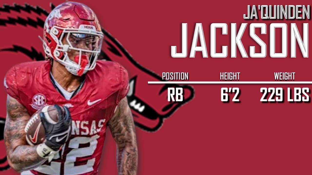 Ja'Quinden Jackson | #𝟚𝟚 | Arkansas Razorbacks Running Back - YouTube