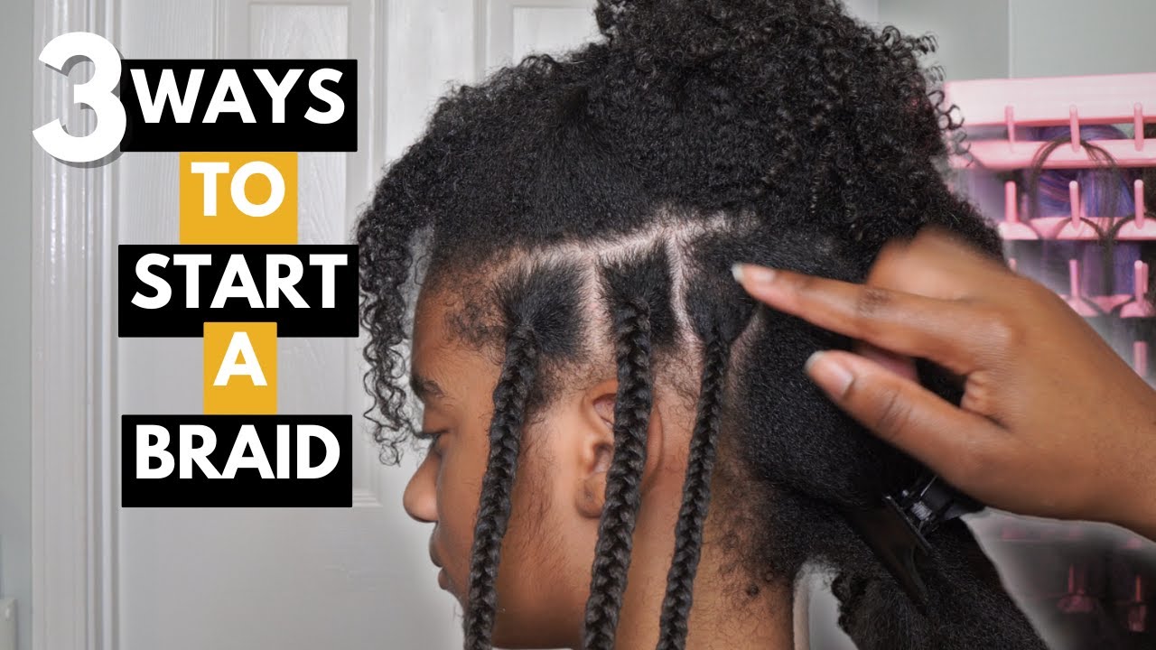 Braiding For Beginners Adding Hair Tutorial (3 Ways - Rubberband Method, Box Braid, Knotless ...