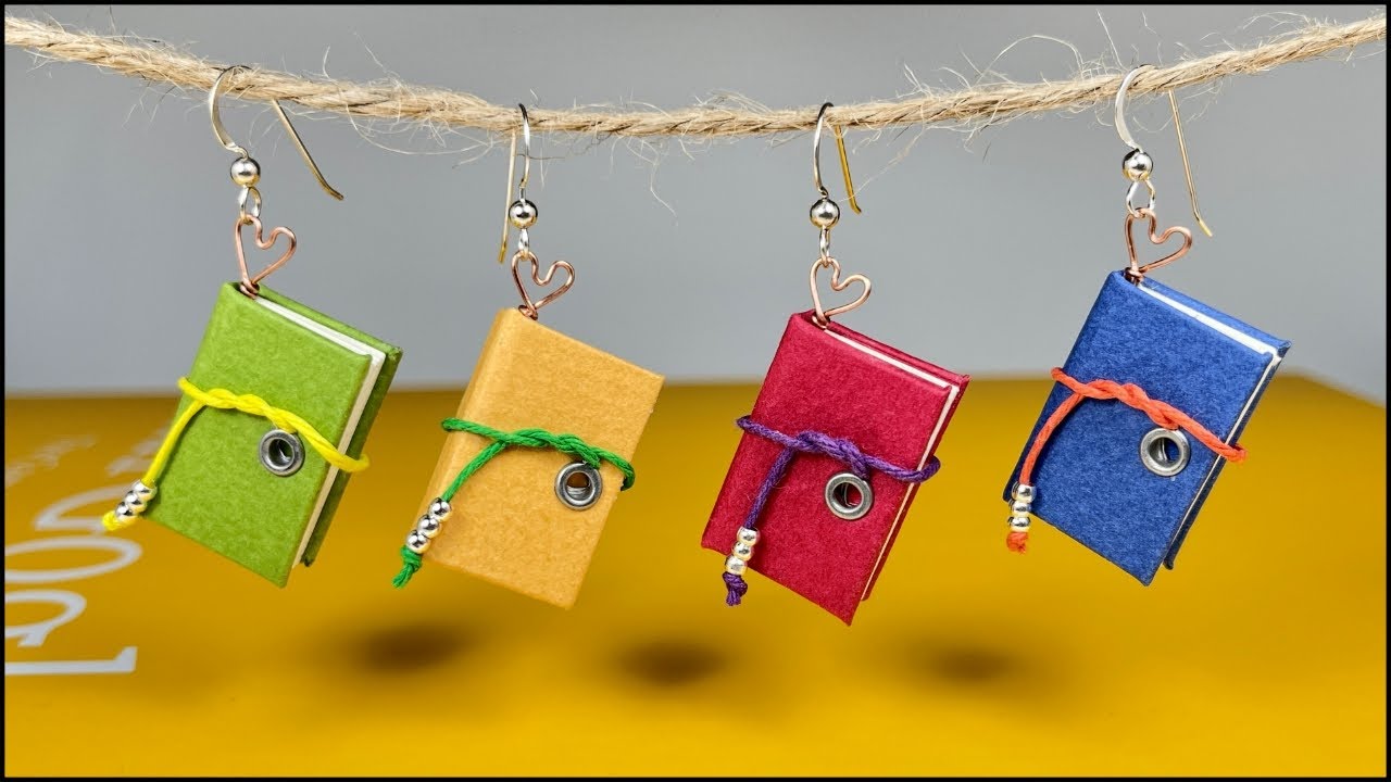 Mini Book | How to Make Paper Earrings | DIY Paper Jewelry Making - YouTube