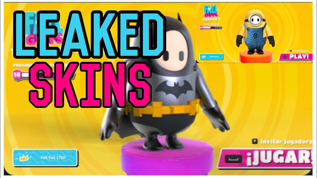 Fall Guys LEAKED SKINS ~ BATMAN,MINIONS, & MORE‼️ (+Funny Moments ...
