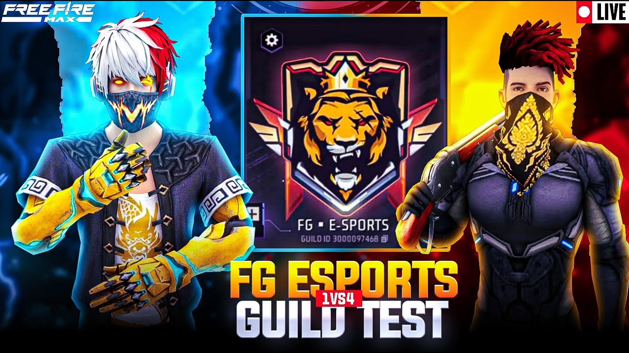 free fire Guild test🥵 [ LIVE🛑] 1VS4 + Hard Reaction🔞🥇FGYT ff # ...