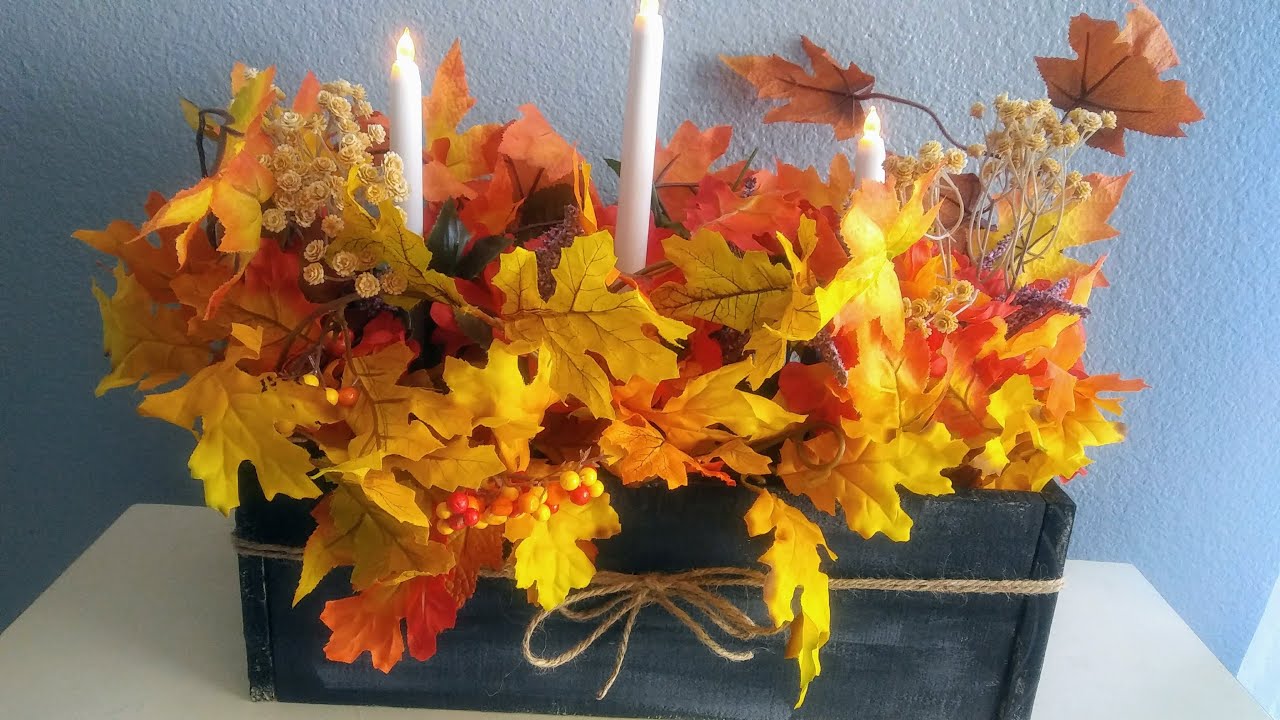 HOW TO MAKE THANKSGIVING/FALL CENTER PIECE - YouTube