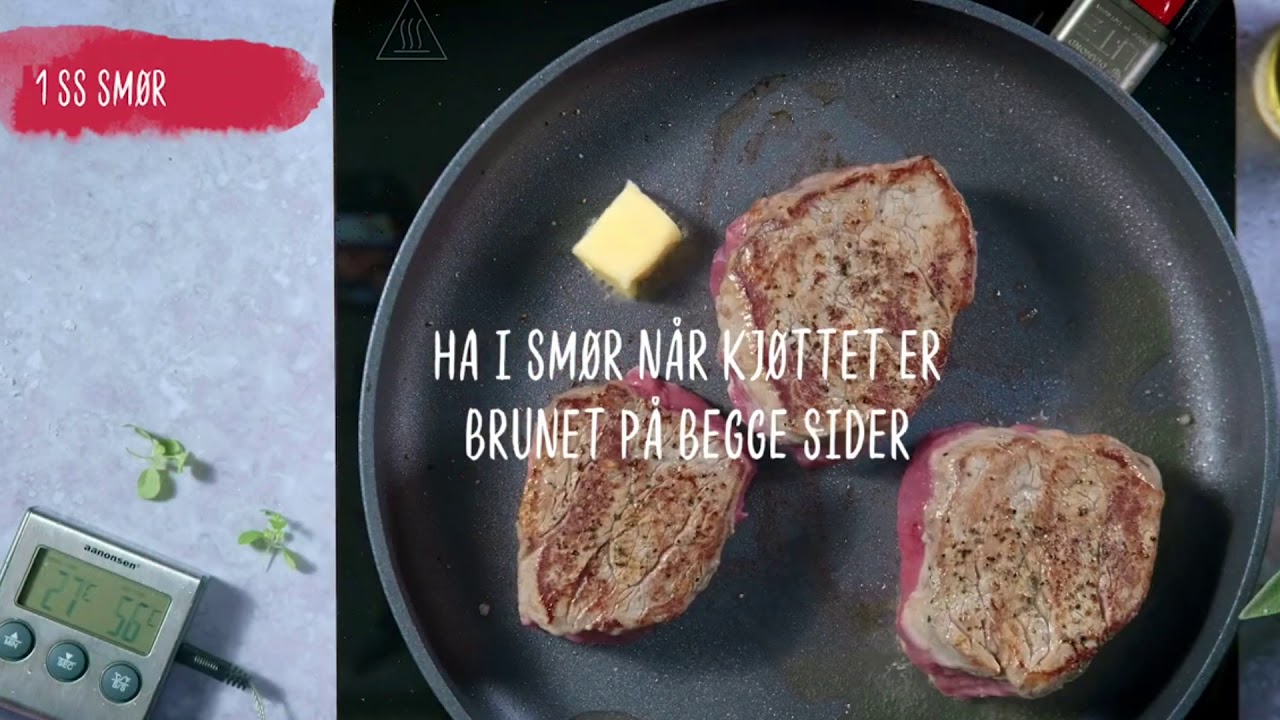 Slik steker du biff - YouTube