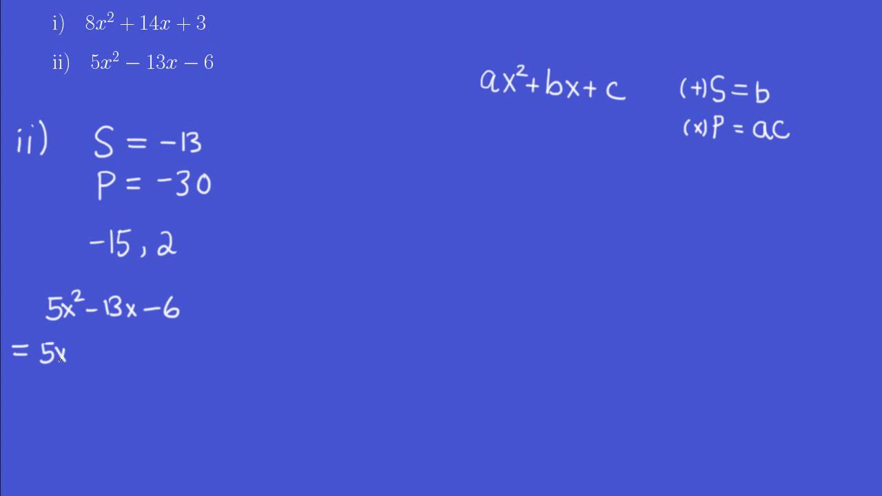 Precalculus - Factoring Trinomials 1 - YouTube