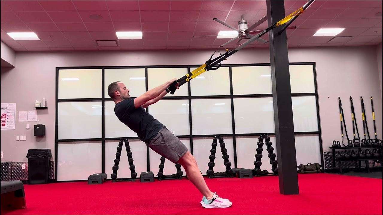 TRX Upper Back Row to Rotational Press - YouTube