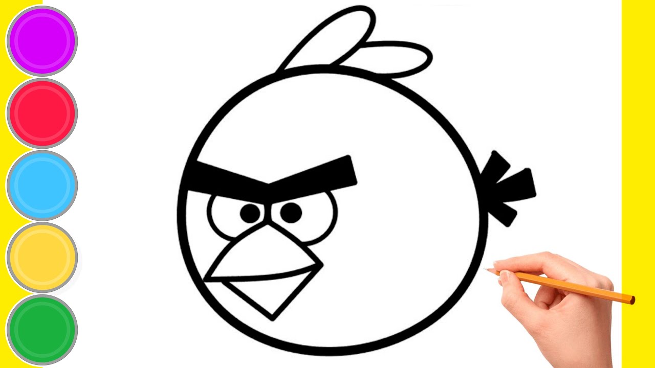 HOW TO DRAW ANGRY BIRDS EASY | EASY DRAWING | DRAWING STEP BY STEP ...
