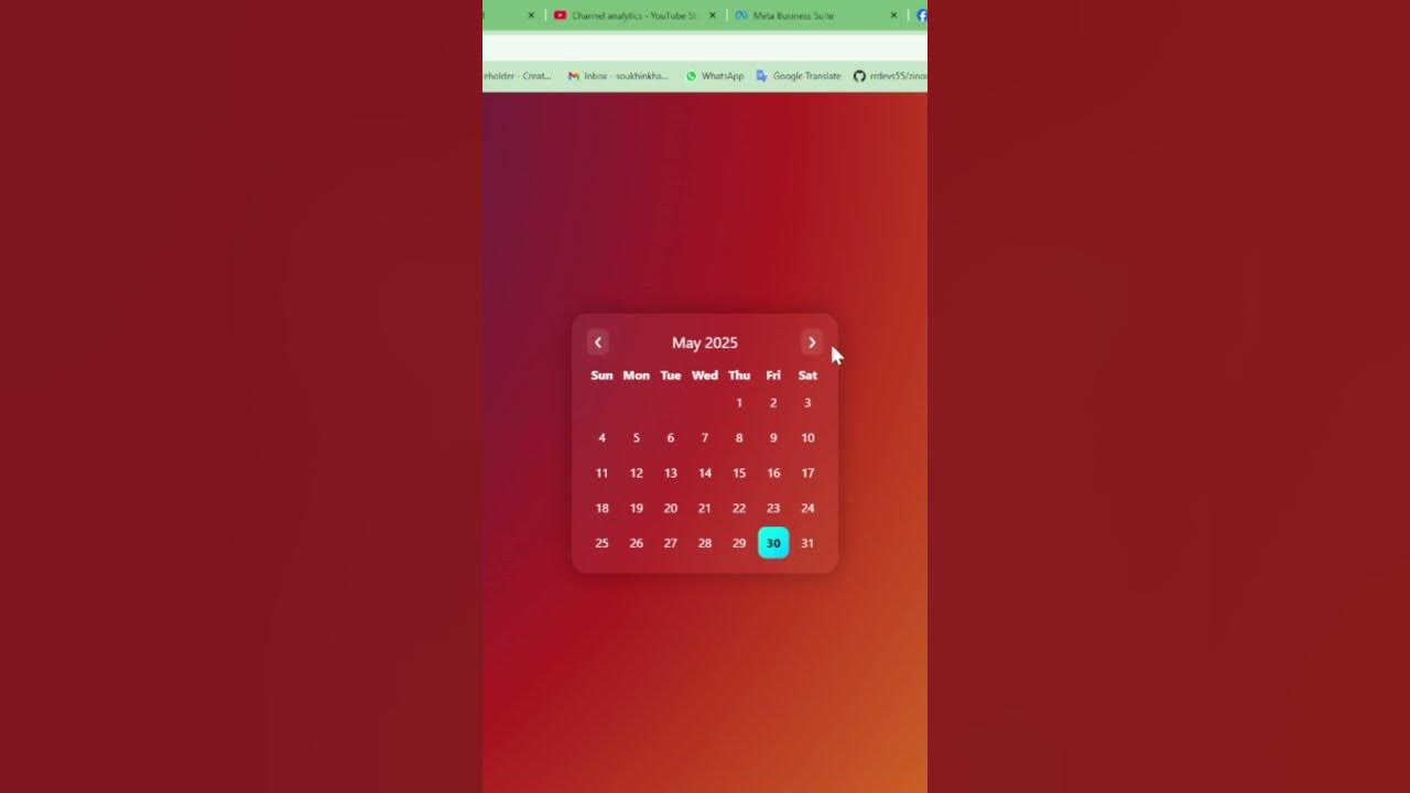 📅 Month Calendar Ui Using Html Css And Js Webdevelopment Coding