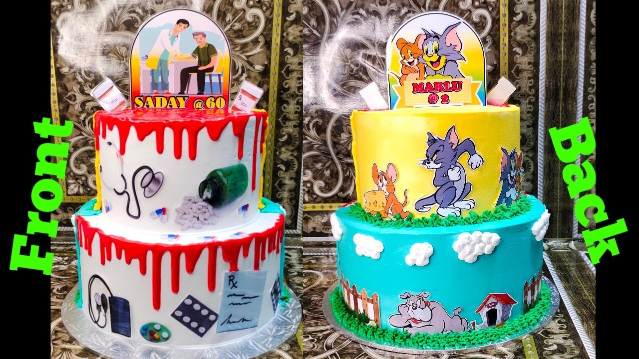 2 Sided Cake_Tom and Jerry_Medicine Maintenance Cake - YouTube