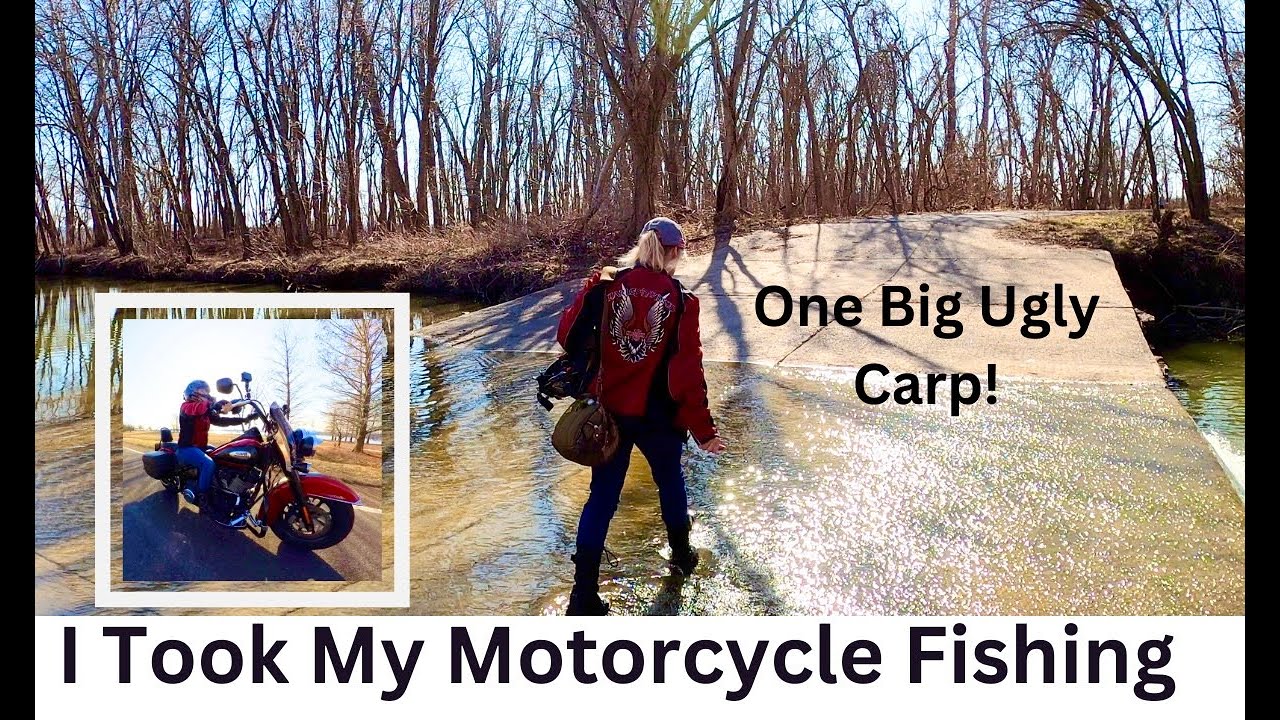 Took My Harley Motorcycle Fishing. One Big Ugly Carp... - YouTube