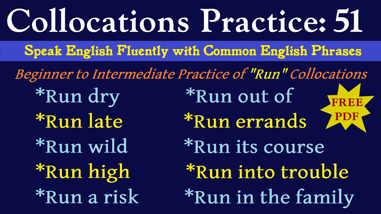 "Run" Collocations | Learn English Collocations | Easy English Speaking ...
