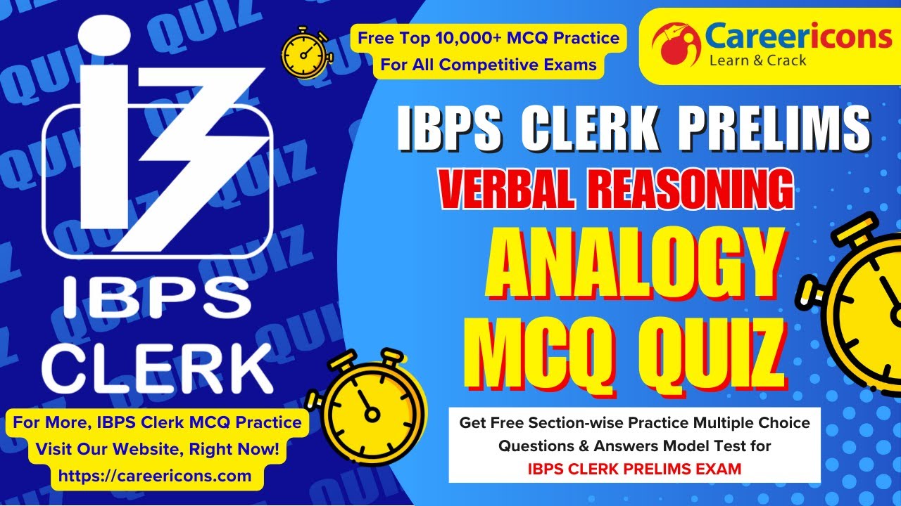 Free Analogy MCQ Verbal Reasoning Questions IBPS CLERK Prelims 2024 # ...