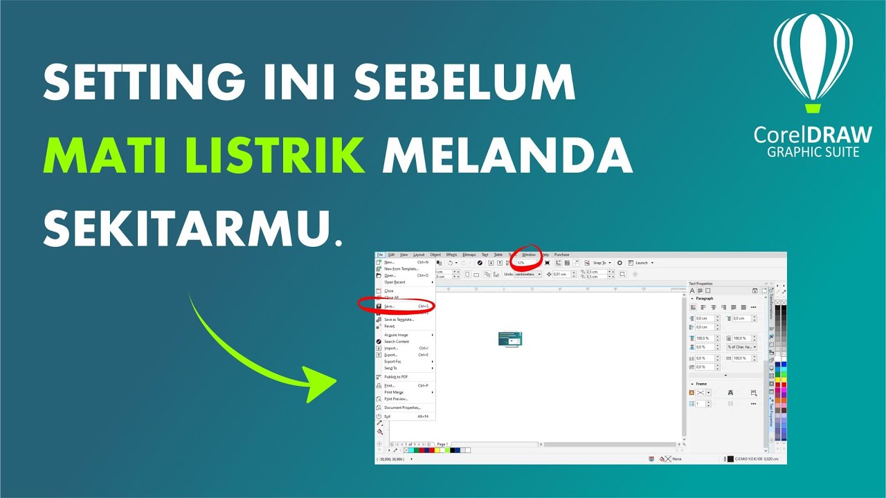 #24 CARA MENGATUR SAVE UNTUK BACK UP OTOMATIS HASIL DESAIN DI CORELDRAW ...