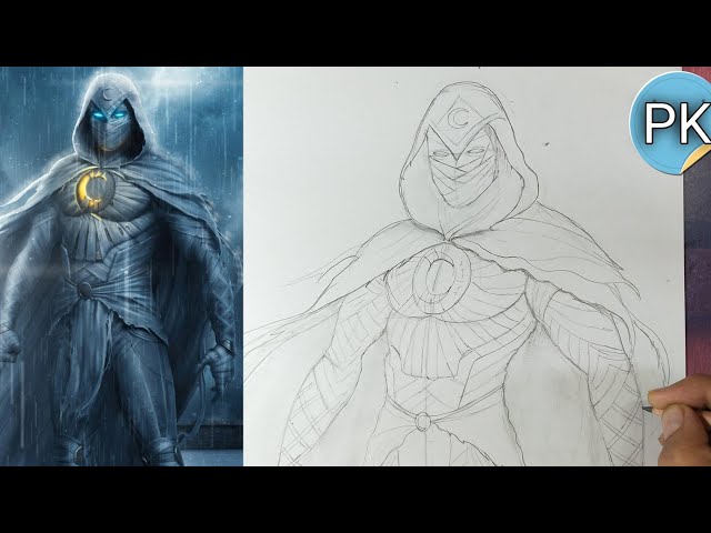 Moon Knight Drawing Step By Step