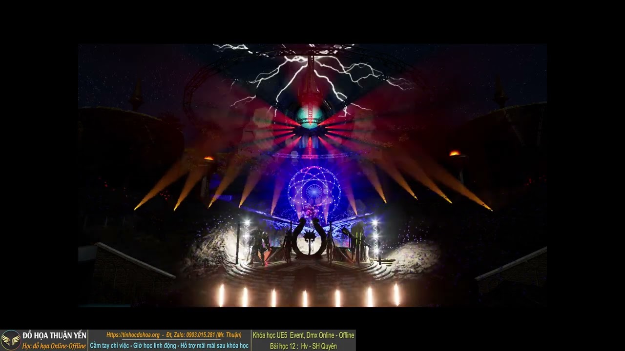 Bài tập 12 khóa học Unreal Engine 5 Event , Lighting Show Event, Dmx ...