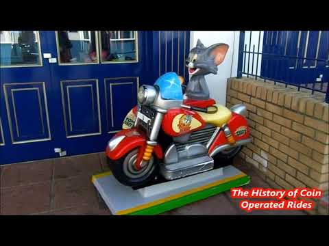 2010s Cogan Coin Operated Motorcycle Kiddie Ride - Tom and Jerry Chopper