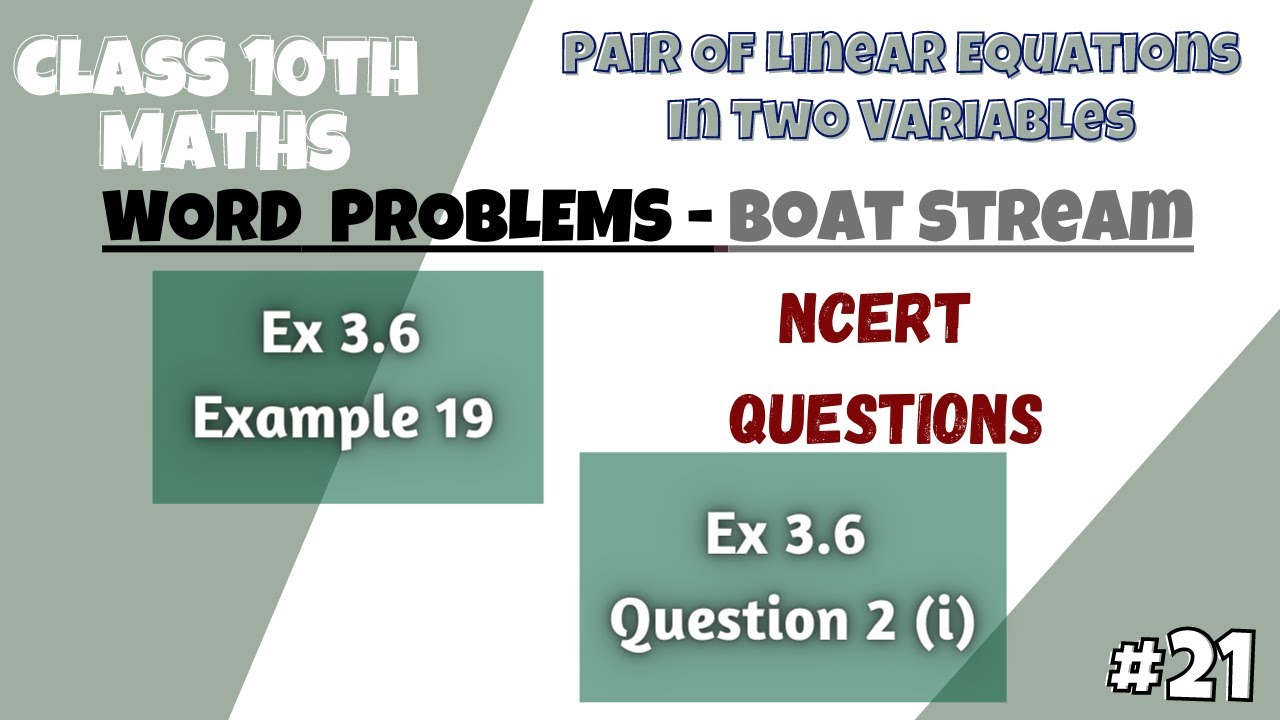 Class-10th| Maths| Upstream and Downstream Word Problems - YouTube
