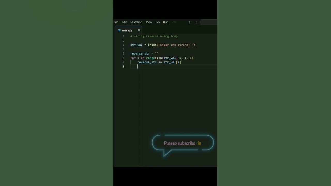 String Reverse Using Loop Trending Interviewtips Coding Python Preparation Pythontutorial