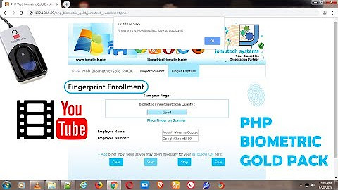 DIGITALPERSONA 4500 WEB BIOMETRIC INTEGRATIONS - YouTube