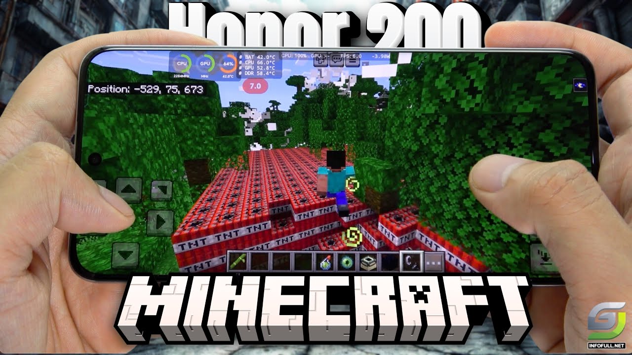 Honor 200 test game MineCraft | Snapdragon 7 Gen 3 - YouTube