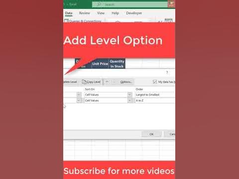 Sort in Ascending and Descending Order |Excel| #shorts - YouTube