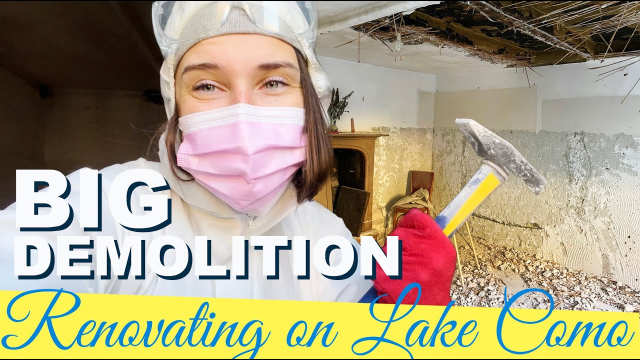 Day 111 of a big renovation on lake Como/Big demolition, kitchen ...