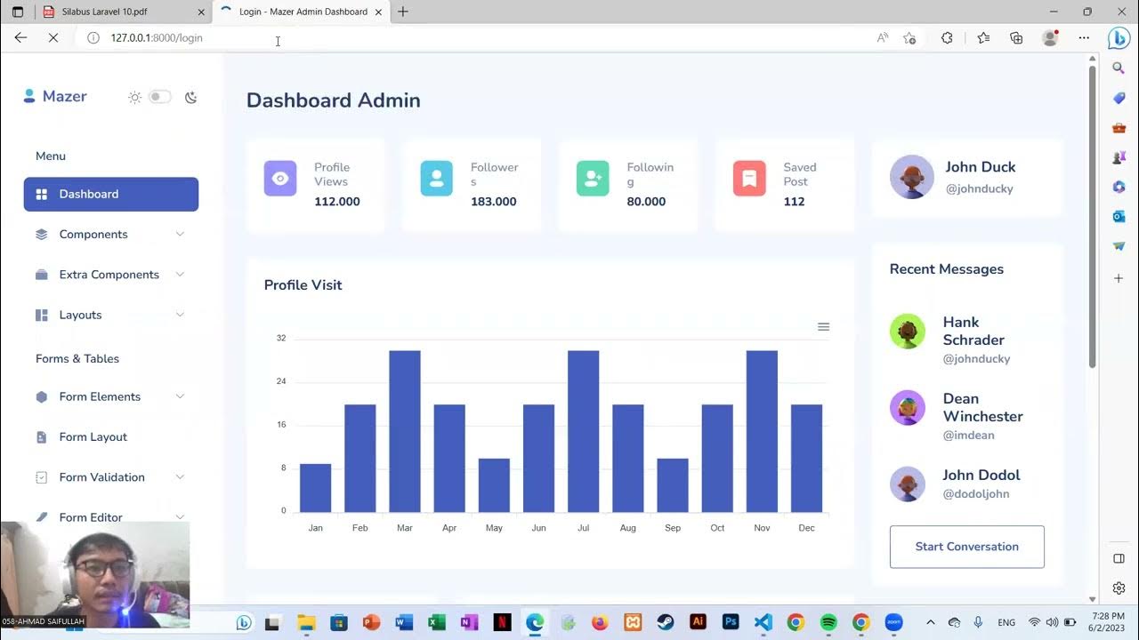 Pertemuan 4 Laravel 10 Membuat template Login Register Pada Laravel ...