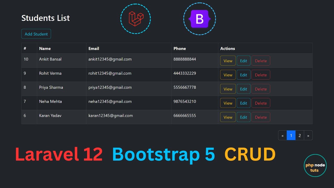 馃槸laravel 12 Bootstrap 5 Crud Laravel 12 Bootstrap Crud Laravel 12 Crud Laravel 12 Crud 2984
