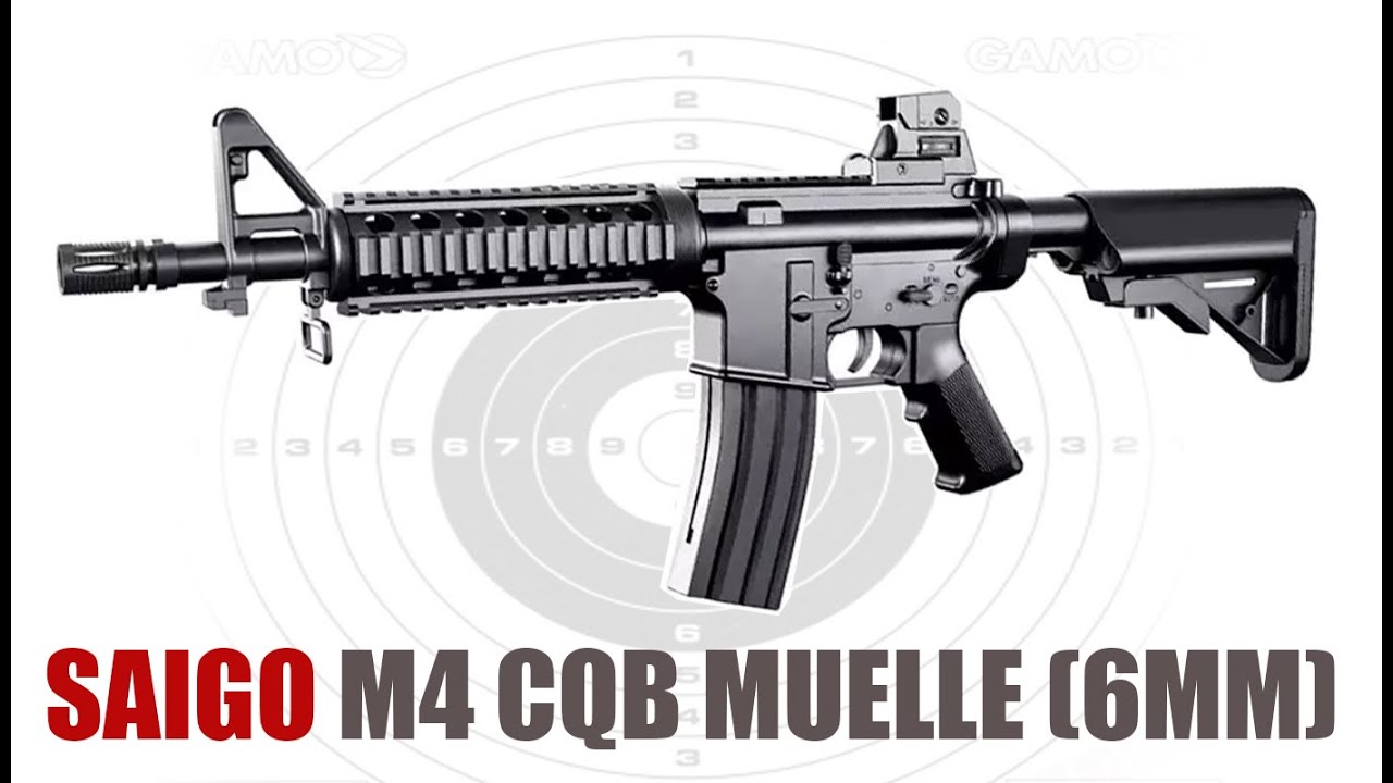 Saigo Defense M4 CQB Arma de airsoft de MUELLE (6mm) - YouTube