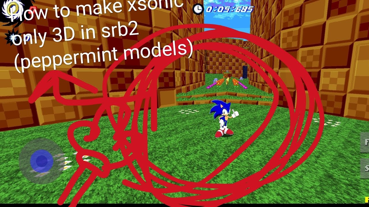 How to make peppermint models only xsonic in srb2 - YouTube