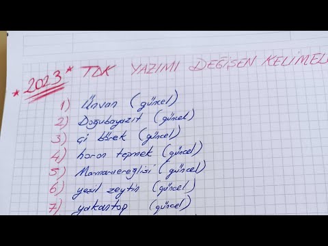 💫 TDK YAZIMI DEĞİŞEN KELİMELER 2023💫