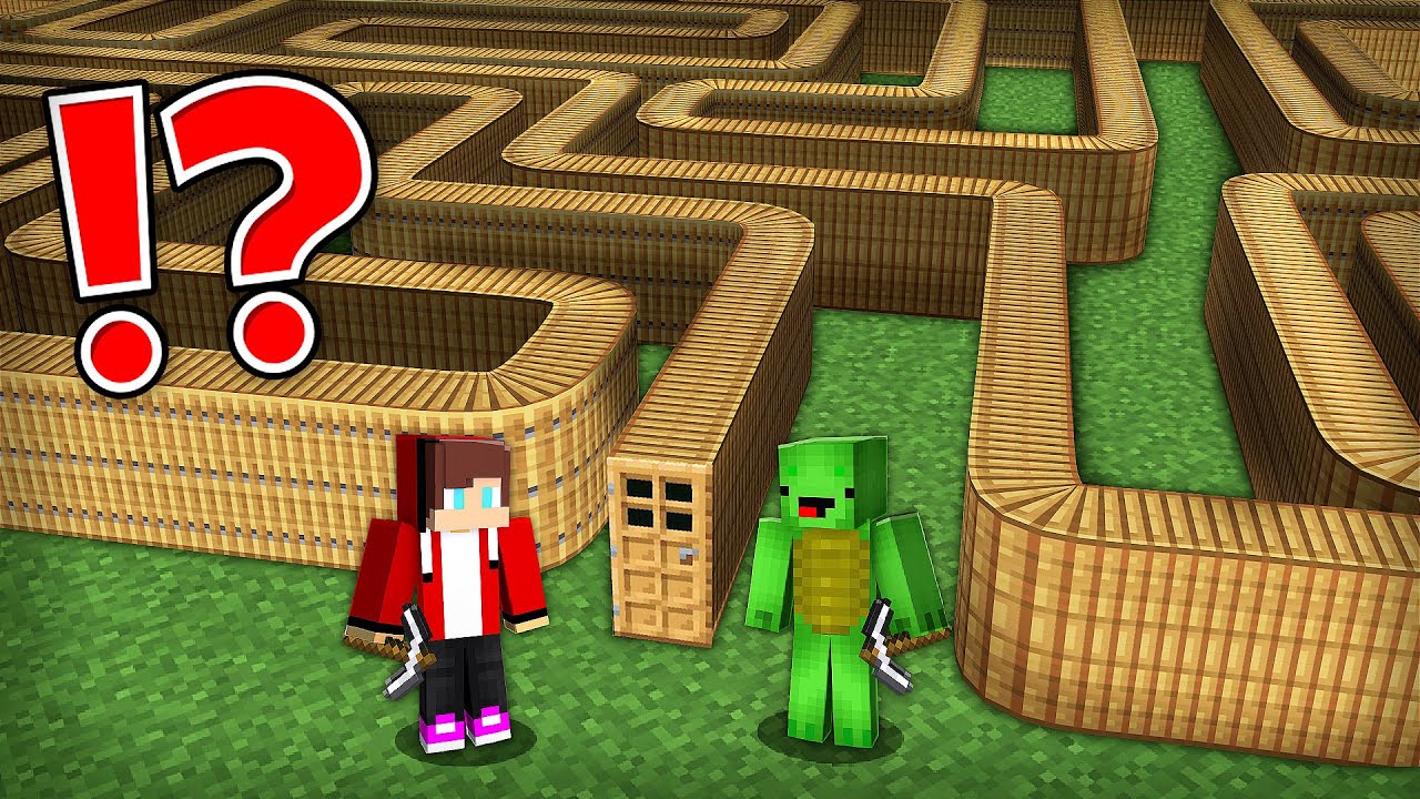 JJ and Mikey Found a LONGEST MAZE DOOR in Minecraft Challenge - Maizen - YouTube