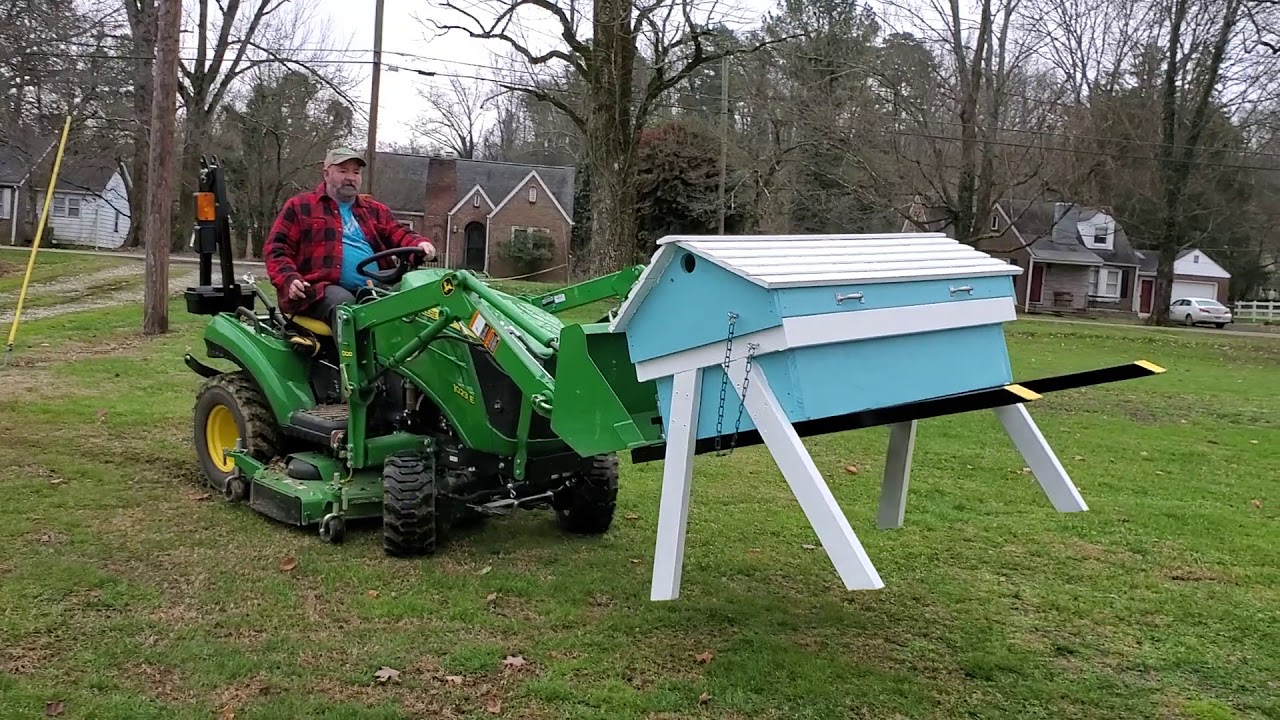 moving the new bee hive - YouTube