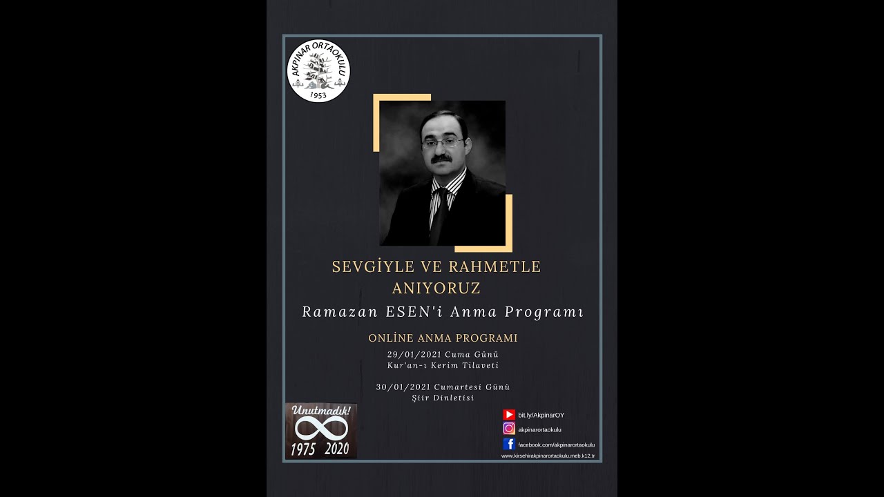 RAMAZAN ESEN'İ ANMA PROGRAMI------ KUR'AN-I KERİM TİLAVETİ---- - YouTube